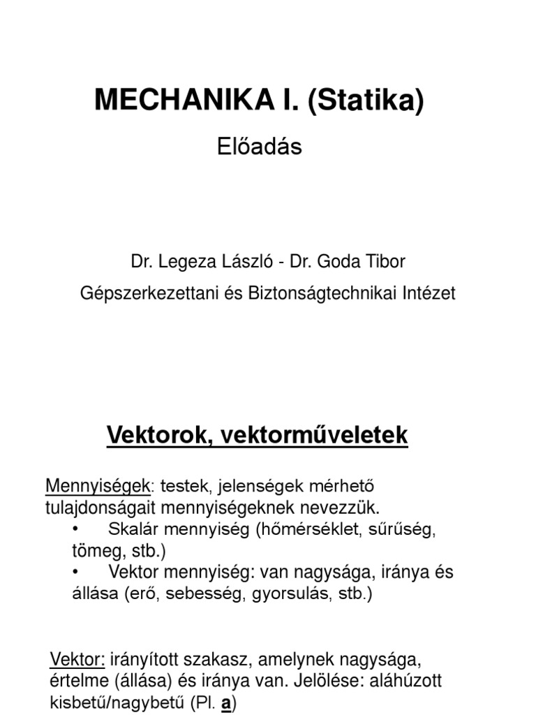 2011-12 - Mechanika I. Statika | PDF