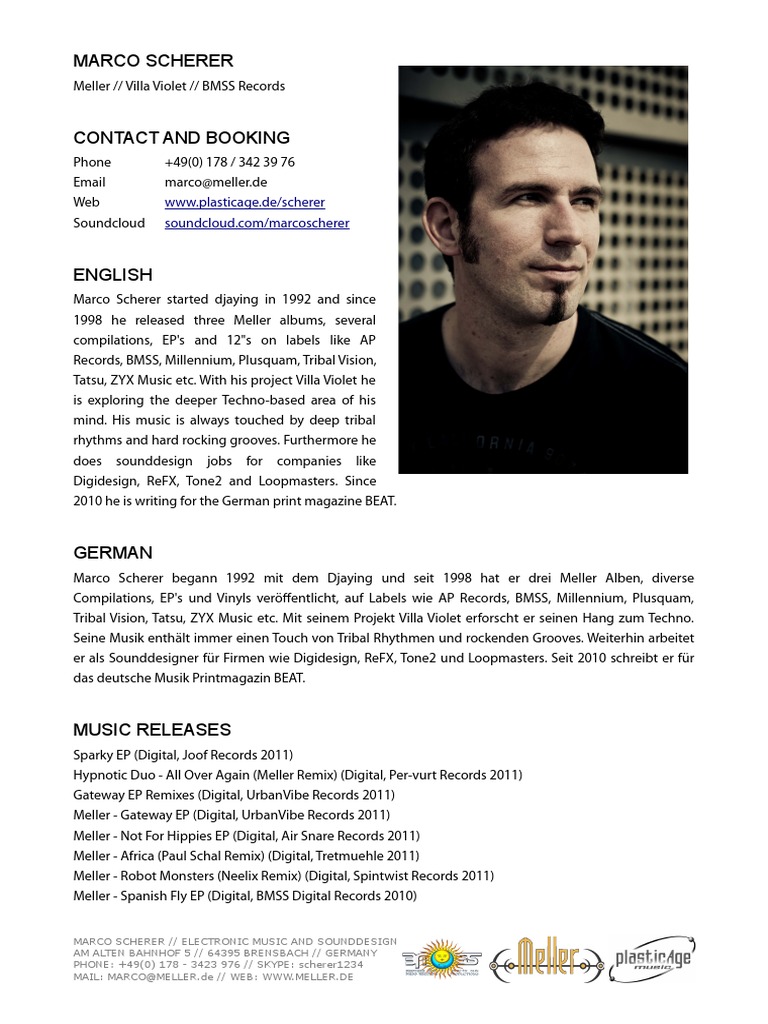 Marco Scherer Bio 46 | PDF | Electronic Music | Musical Subgenres