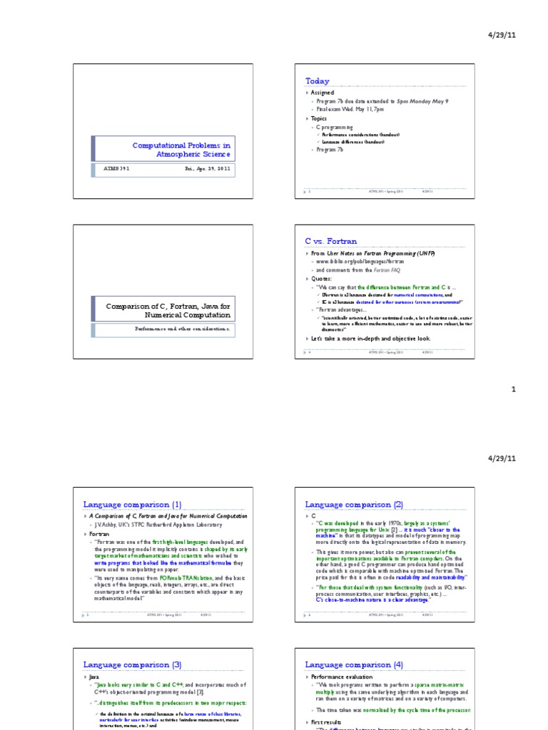 Comparision Between Java And Fortran Pdf C Programming Language 2581
