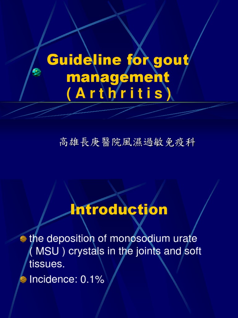 guideline of gout | Gout | Arthritis