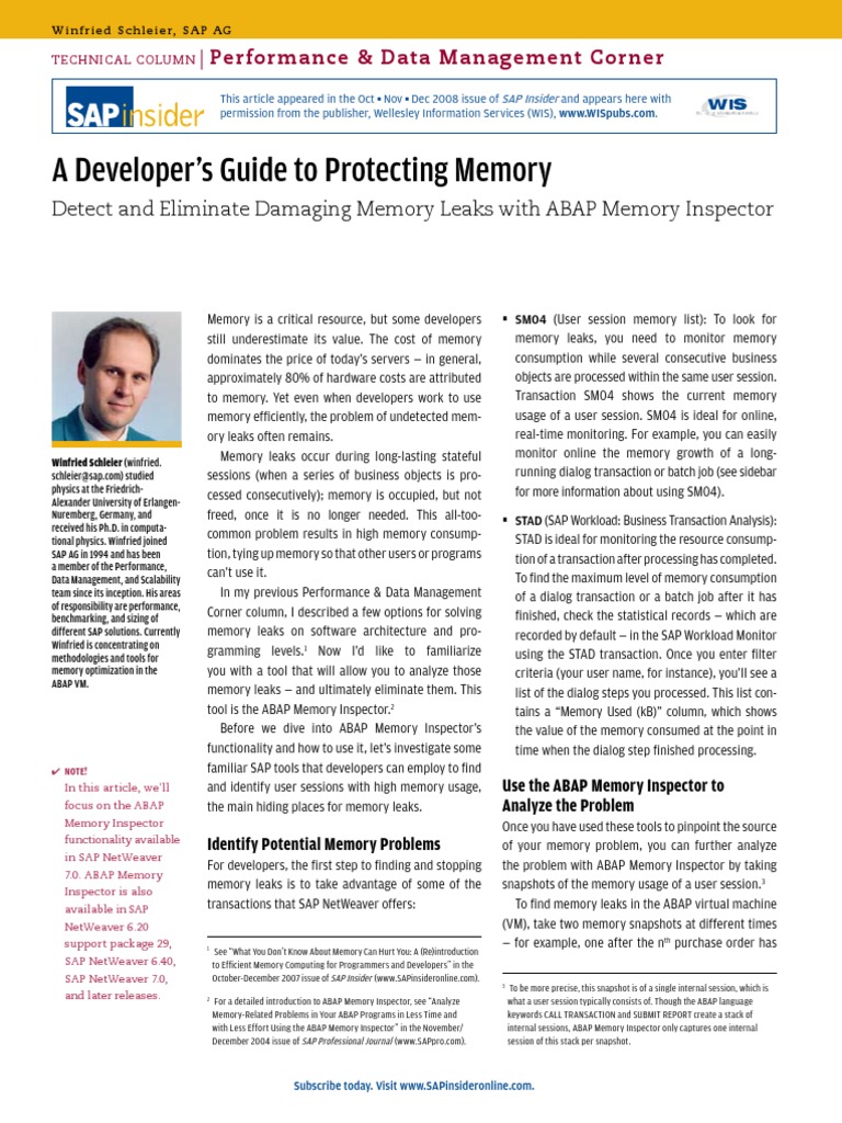 A Developer's Guide To Protecting Memory: Detect and Eliminate Damaging ...