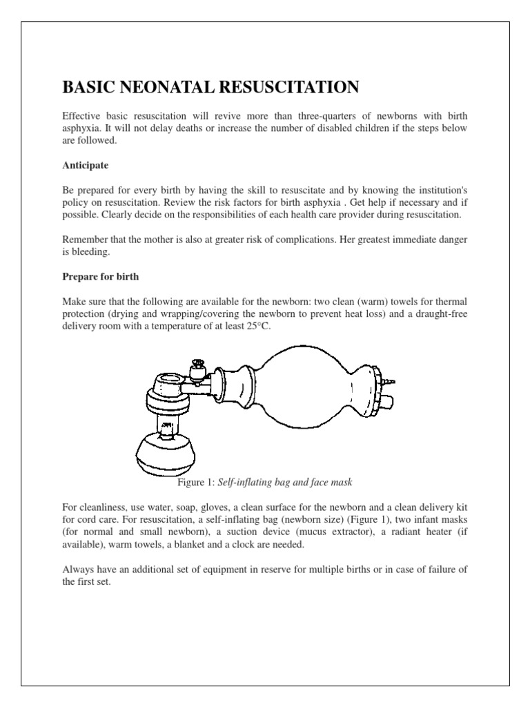 Basic Neonatal Resuscitation Guide | PDF | Cardiopulmonary ...