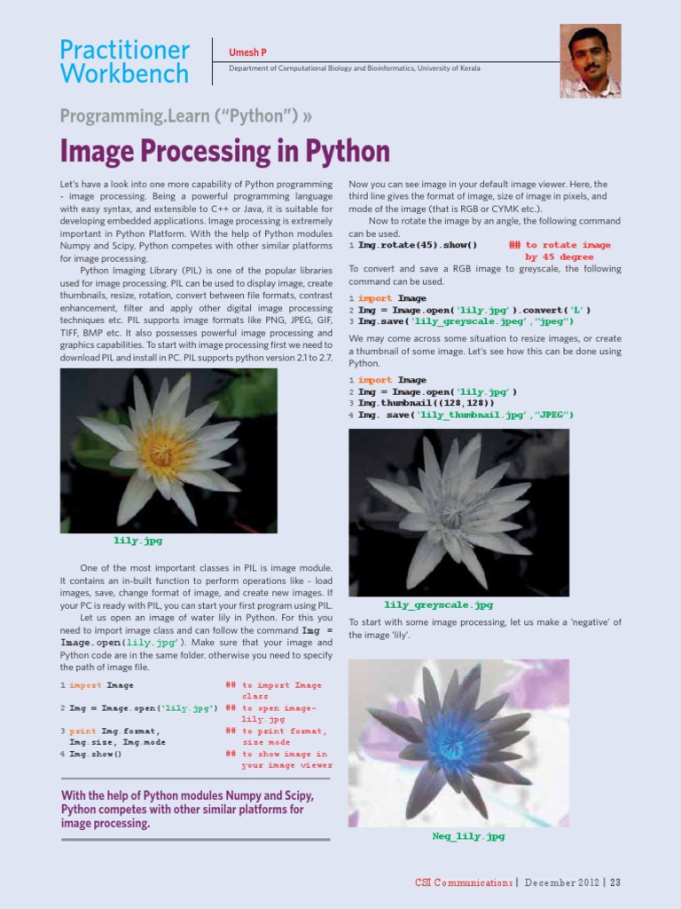 Image Processing Using Python How To | PDF | Python (Programming ...