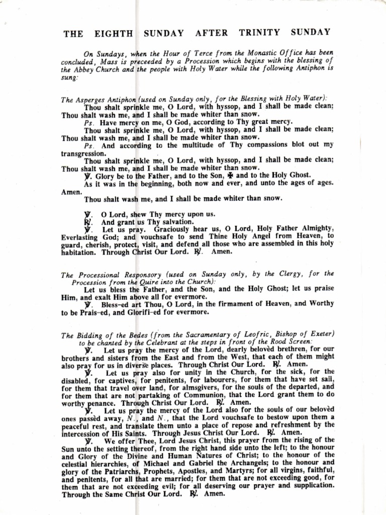 The Eighth Sunday After Trinity Sunday | PDF | Mercy | Glory (Religion)