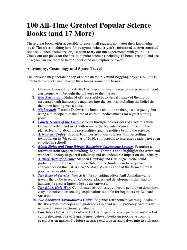 100 Greatest Popular Science Books | PDF | Astronomy | Physics