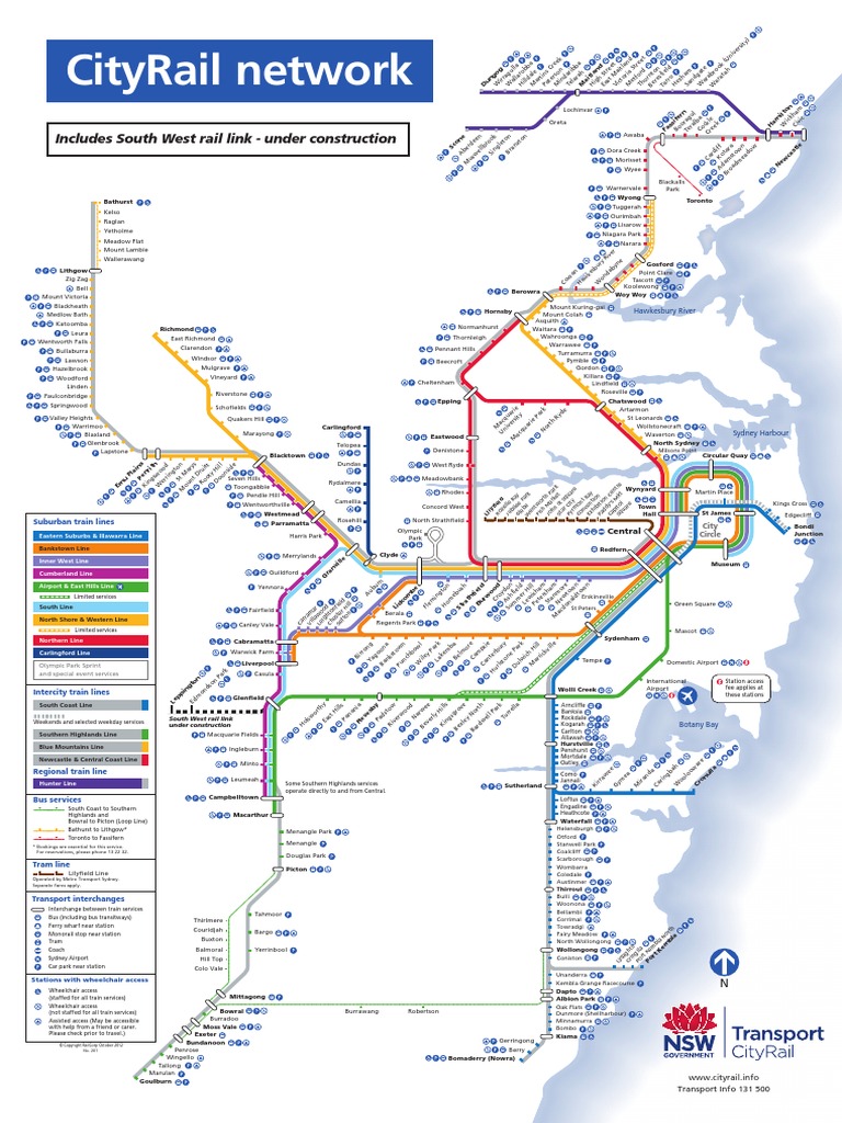 Cityrail Network: Includes South West Rail Link - Under Construction ...