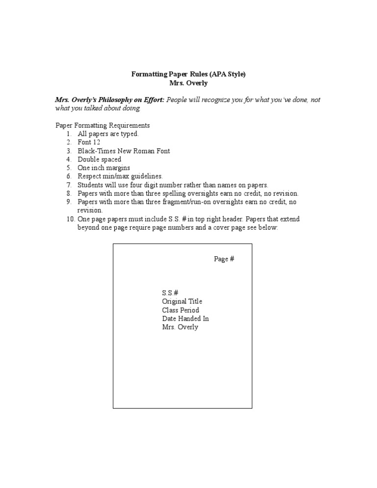 Formatting Rules | PDF