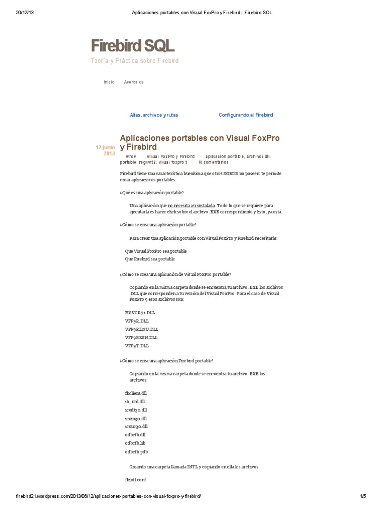 Aplicaciones Portables Con Visual FoxPro y Firebird - Firebird SQL | PDF | Archivo de ...