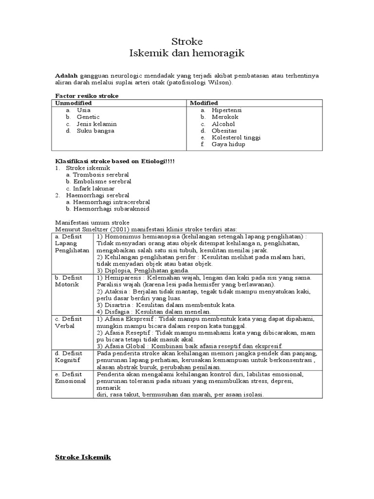 Klasifikasi STROKE | PDF
