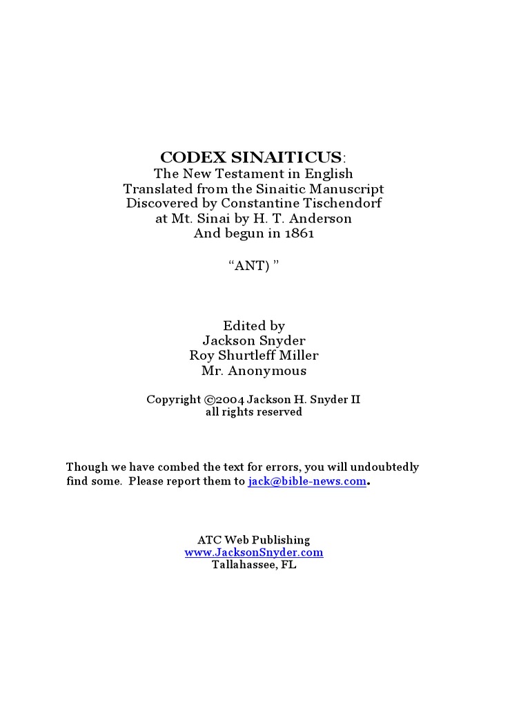Codex Sinaiticus | PDF | Social Science | Religion & Spirituality