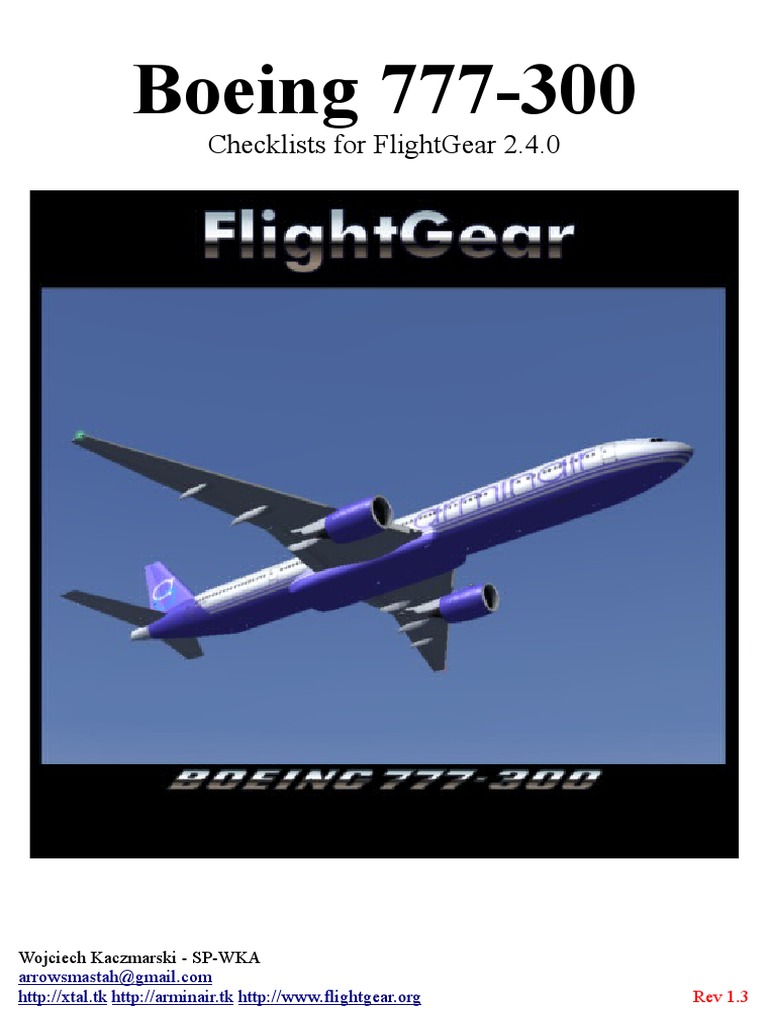 777 300 Flightgear Checklists | PDF | Aeronautics | Boeing