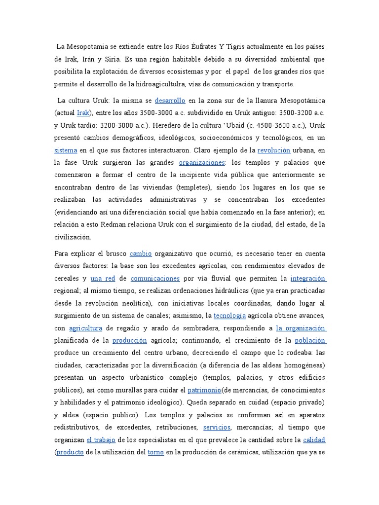 La Cultura Uruk | PDF | Mesopotamia | Ur