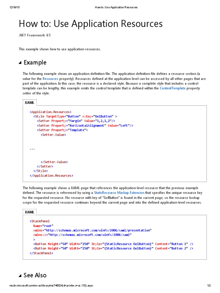 How To - Use Application Resources | PDF | Extensible Application Markup Language | Resource
