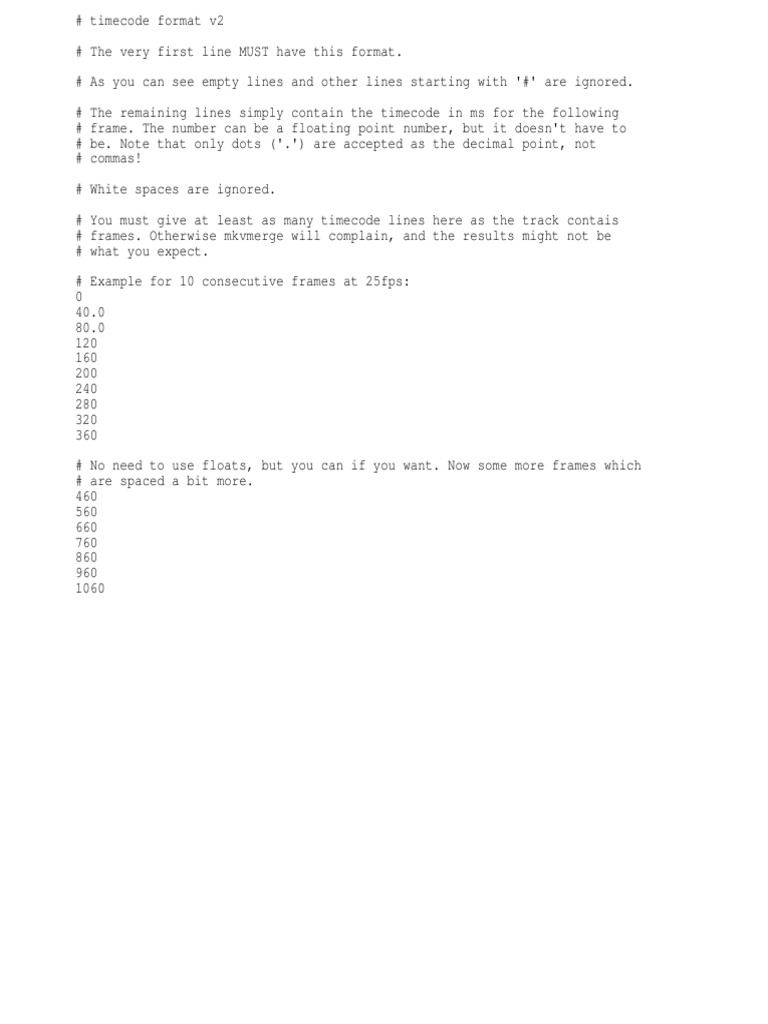 Example Timecodes v2 | PDF