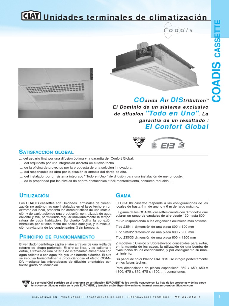 Ciatesa Coadis MT | PDF | Hvac | Ventilador mecánico