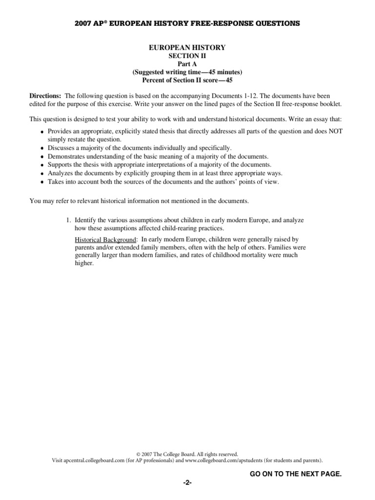 Ap07 Ch20 Child Rearing DBQ | PDF | Thesis | Parenting