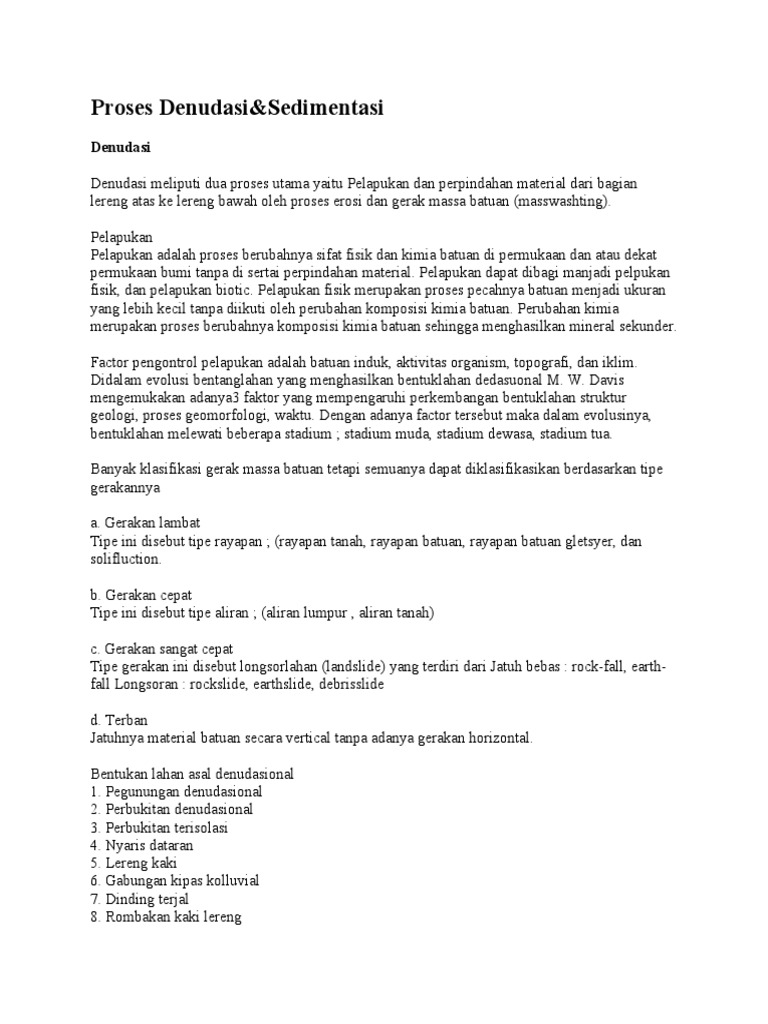 Proses Denudasi | PDF | Perjalanan