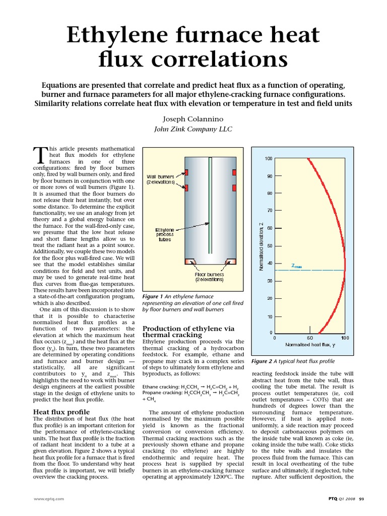 Ethylene Heat Flux John Zink | Cracking (Chemistry) | Furnace