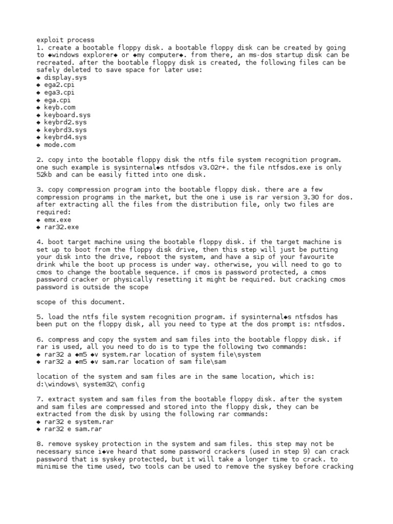 XP Admin Hack | PDF | Password | Booting