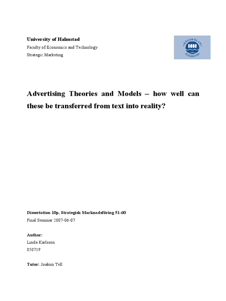 Relevance of Advertising Theories Today | PDF | Marketing ...