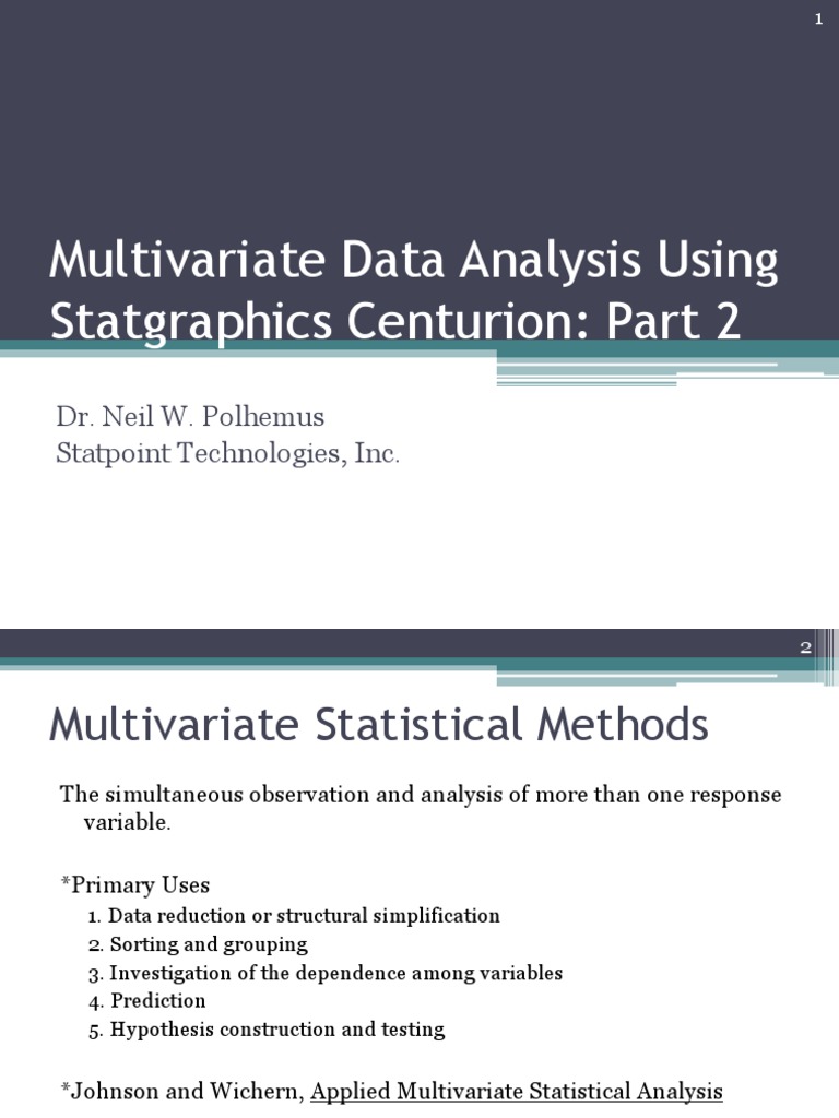 Multivariate Data Analysis Techniques | PDF | Statistical ...