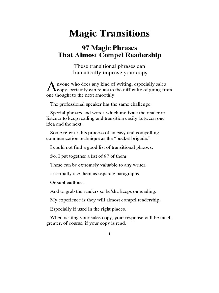 Ted Nicholas - Magic Transitions | PDF