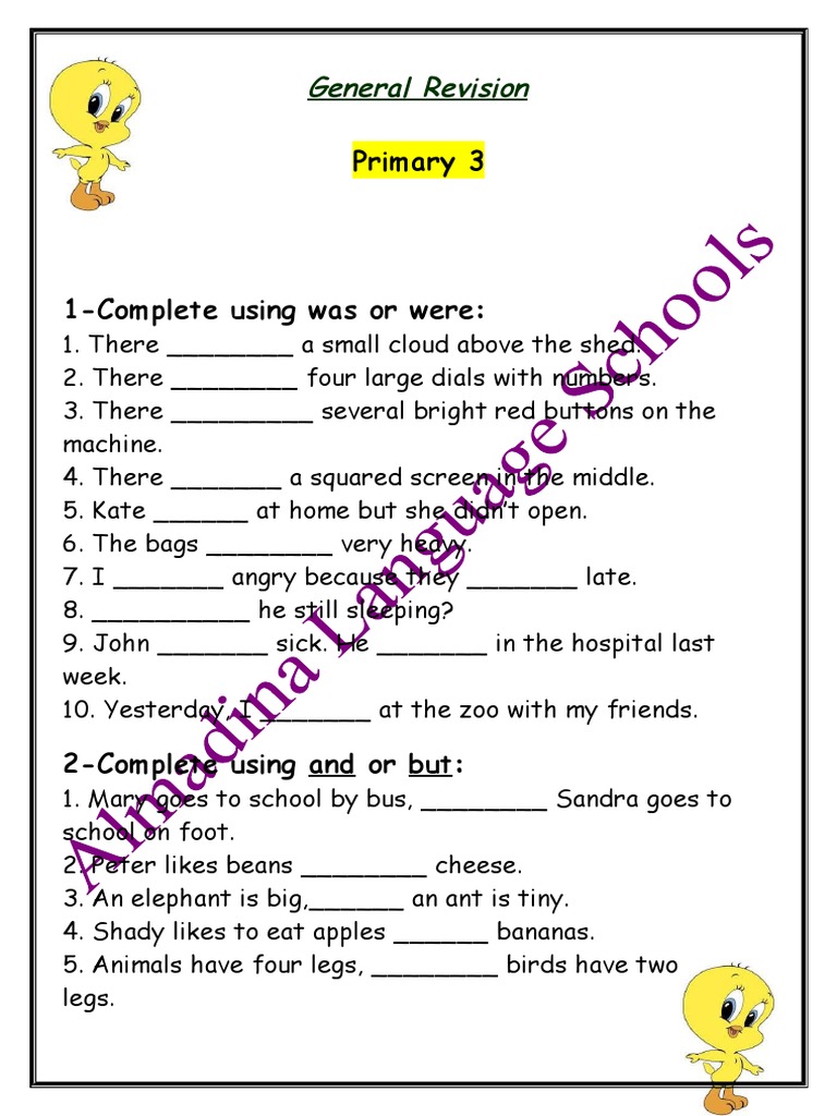 The Final Revision Primary 3 | PDF | Grammar