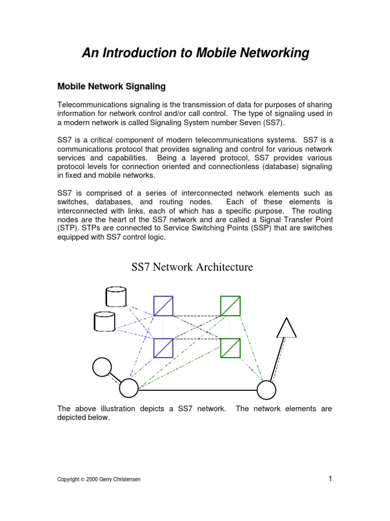 SS7 in Mobile Communication Networking | PDF | Telecommunication | Computer Network