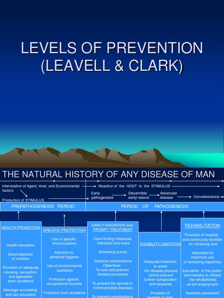 Leavell & Clark's Levels of Prevention | PDF | Preventive Healthcare ...
