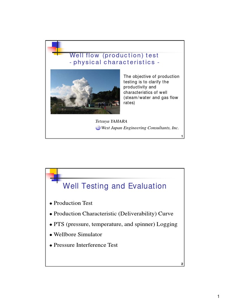 Well Testing and Evaluation: Well Flow (Production) Test - Physical ...