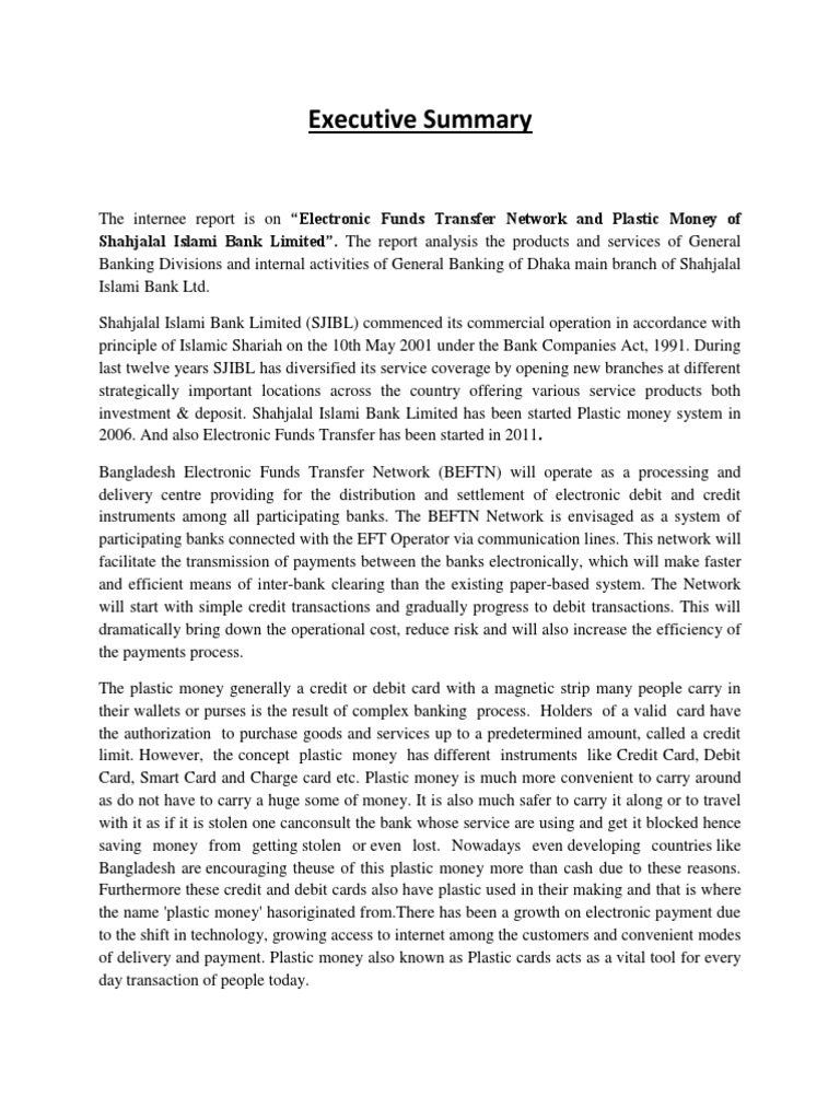 Executive Summary My Report | Debit Card | Financial Transaction