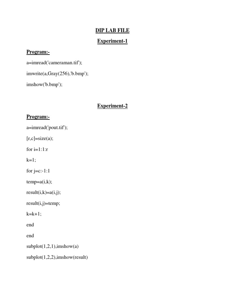 Dip Lab File PDF | PDF | Computers