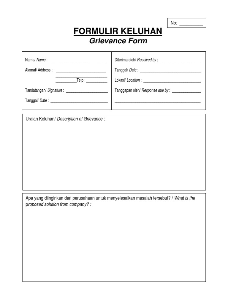 Formulir Keluhan Pasien | PDF
