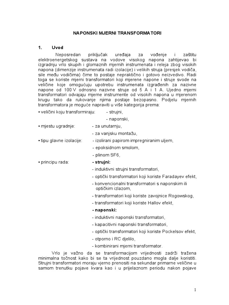 Naponski Transformatori | PDF