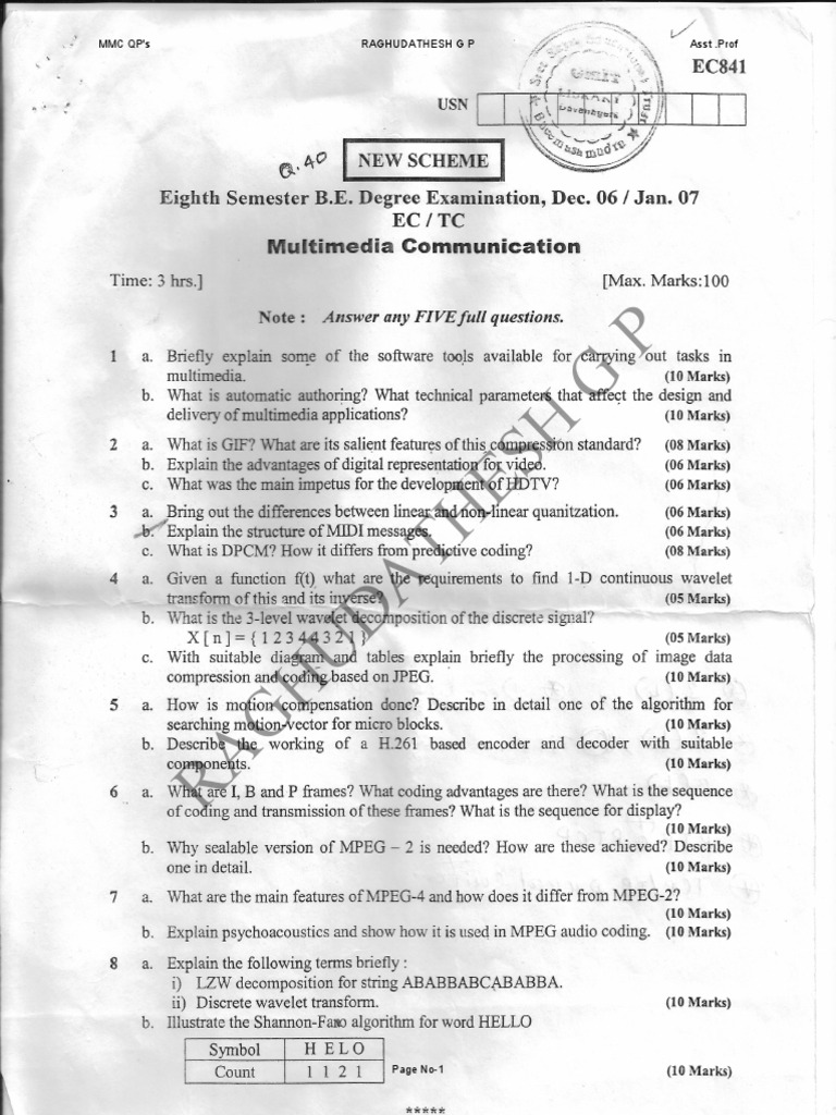 Multimedia Communication VTU | PDF