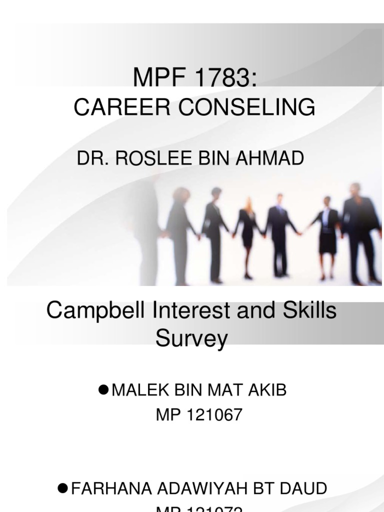 Campbell Interest and Skills Survey Overview | PDF | Survey Methodology ...
