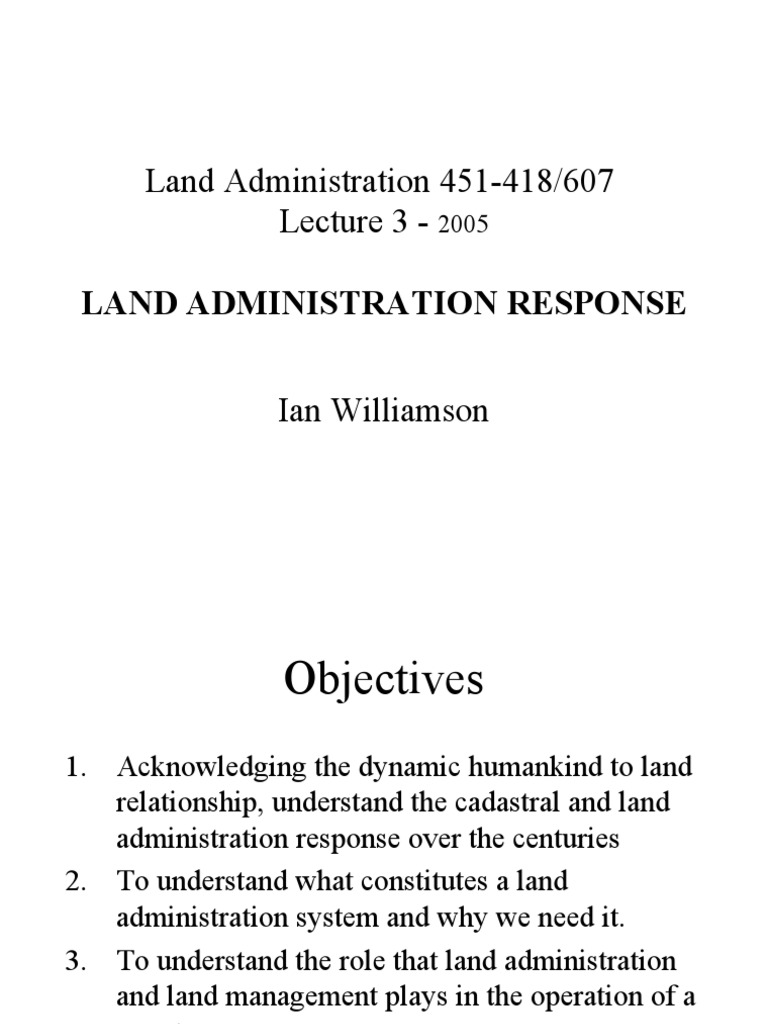Lecture 3 - Land Admin Response 2004 | PDF | Real Estate Appraisal ...