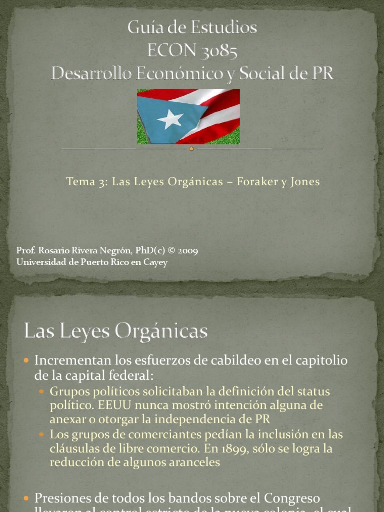 Guía de Estudios - Ley Foraker y Jones | PDF | Puerto Rico | Los ...
