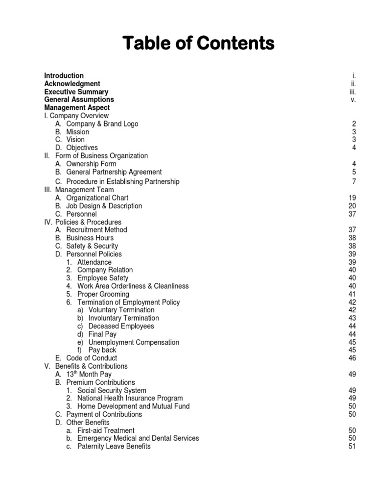 Table of Contents Final | PDF | Employment | Business Economics