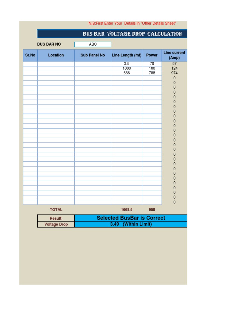 (16) Busbar Size Calculation (10.6.13)