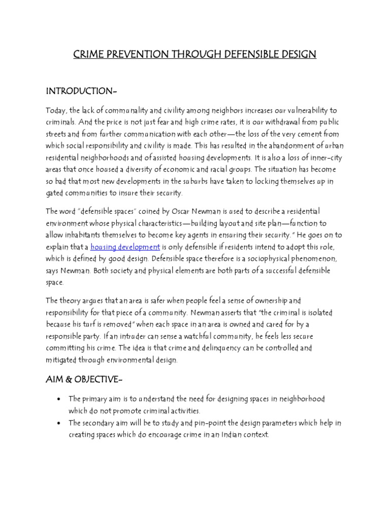 Crime Prevention Through Defensible Design | PDF | Criminology | Crime ...
