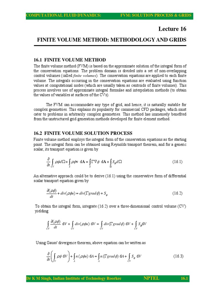 Finite Volume Method: Methodology and Grids | PDF | Integral | Computational Fluid Dynamics