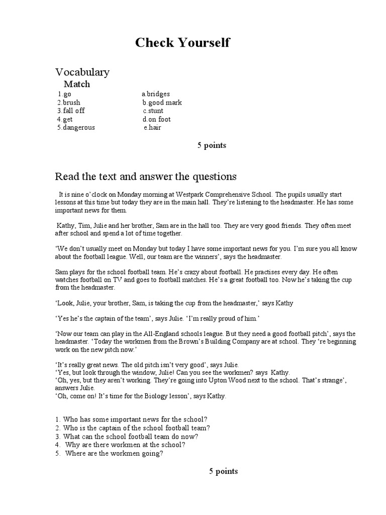 Check Yourself | PDF