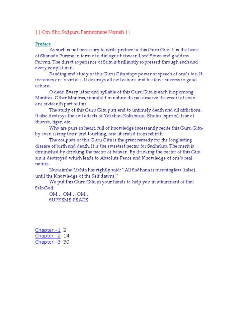 Sri Guru Gita | PDF | Guru | Shiva