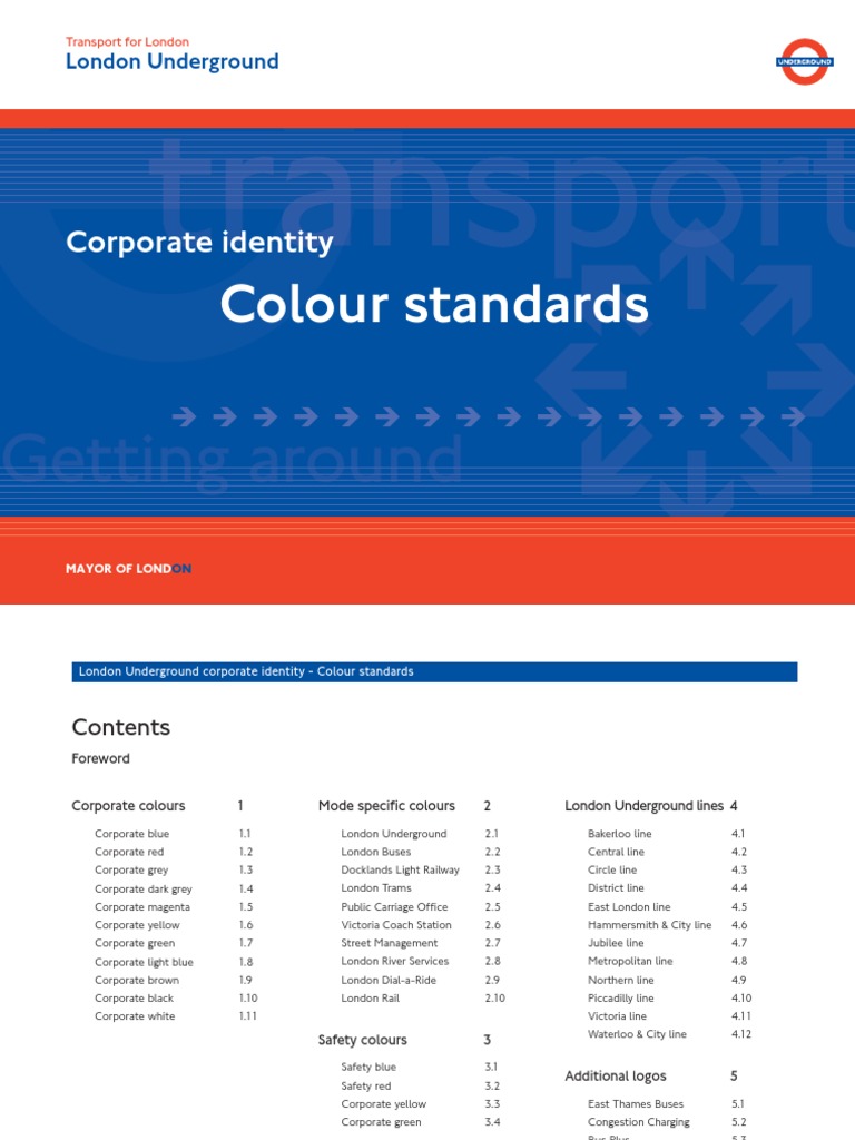 London Underground Color Standards | PDF | Qualia | Transport