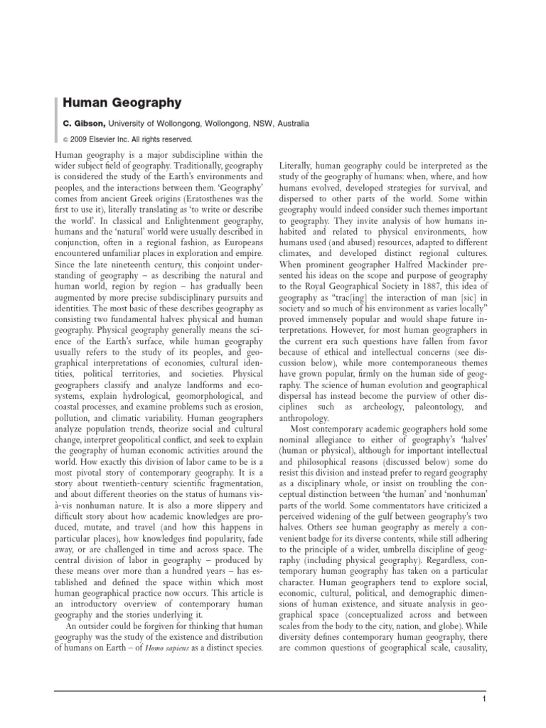 Human Geography | PDF | Geography | Social Science
