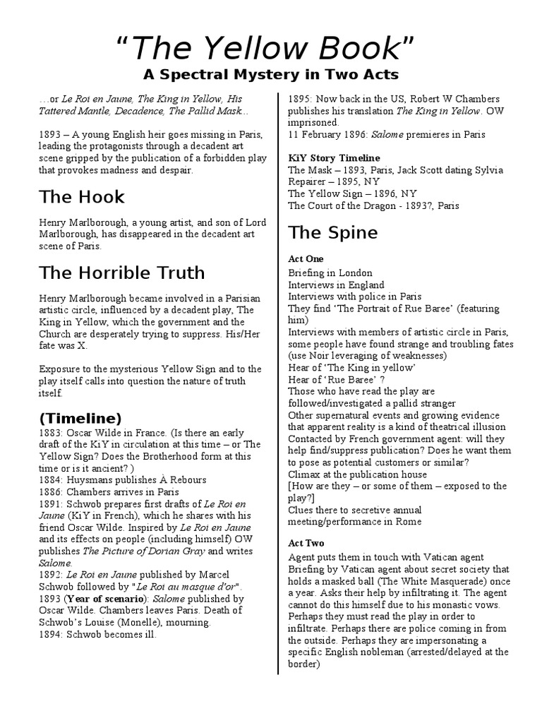 The King in Yellow v0,3 | PDF | The King In Yellow | Nature