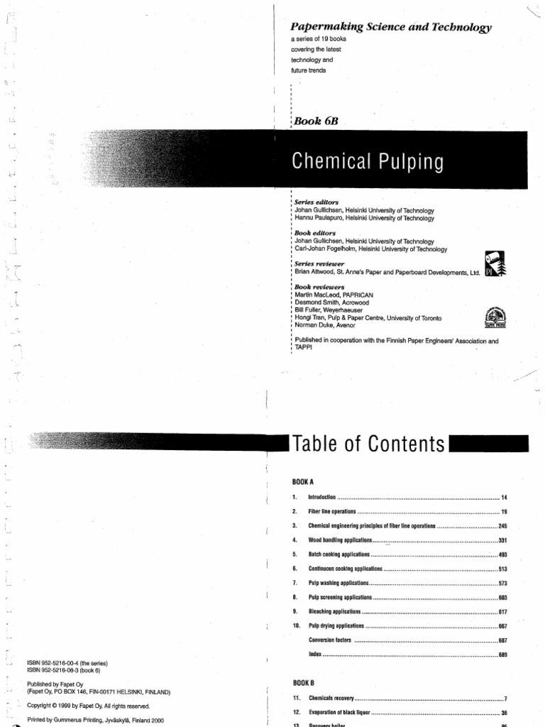 Chemical Pulping - Book 6B PDF | PDF