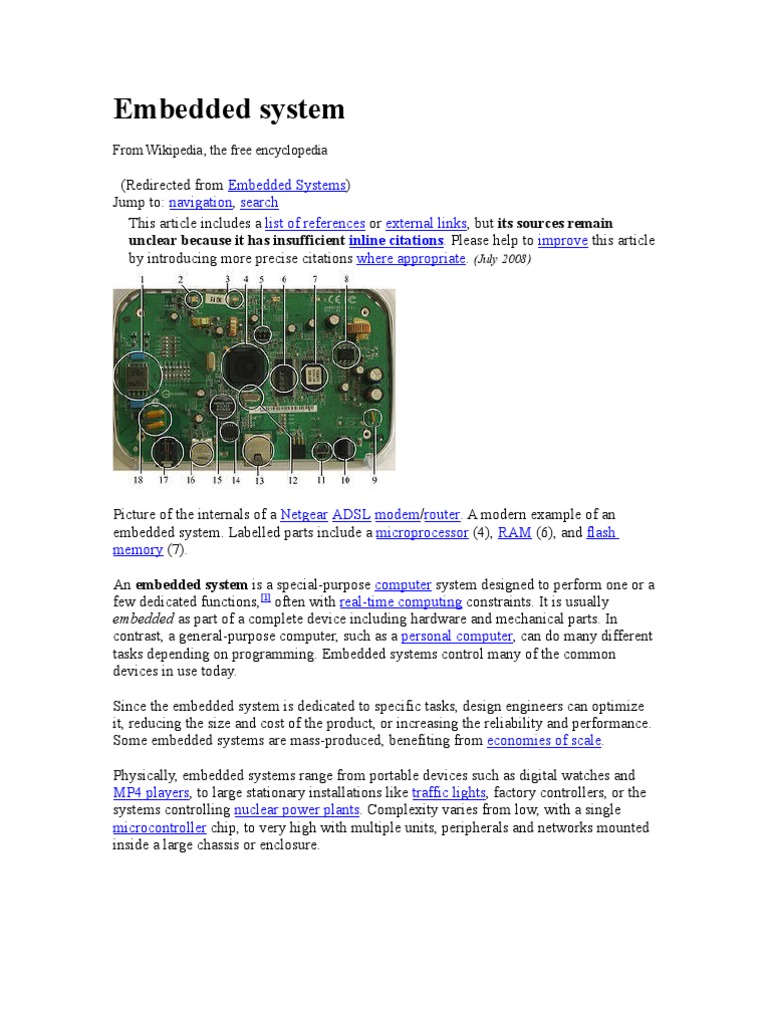 Embedded System Embedded System Kernel Operating System 