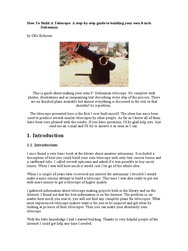 How To Build A Telescope: A Step-By-Step Guide To Building Your Own 8 ...